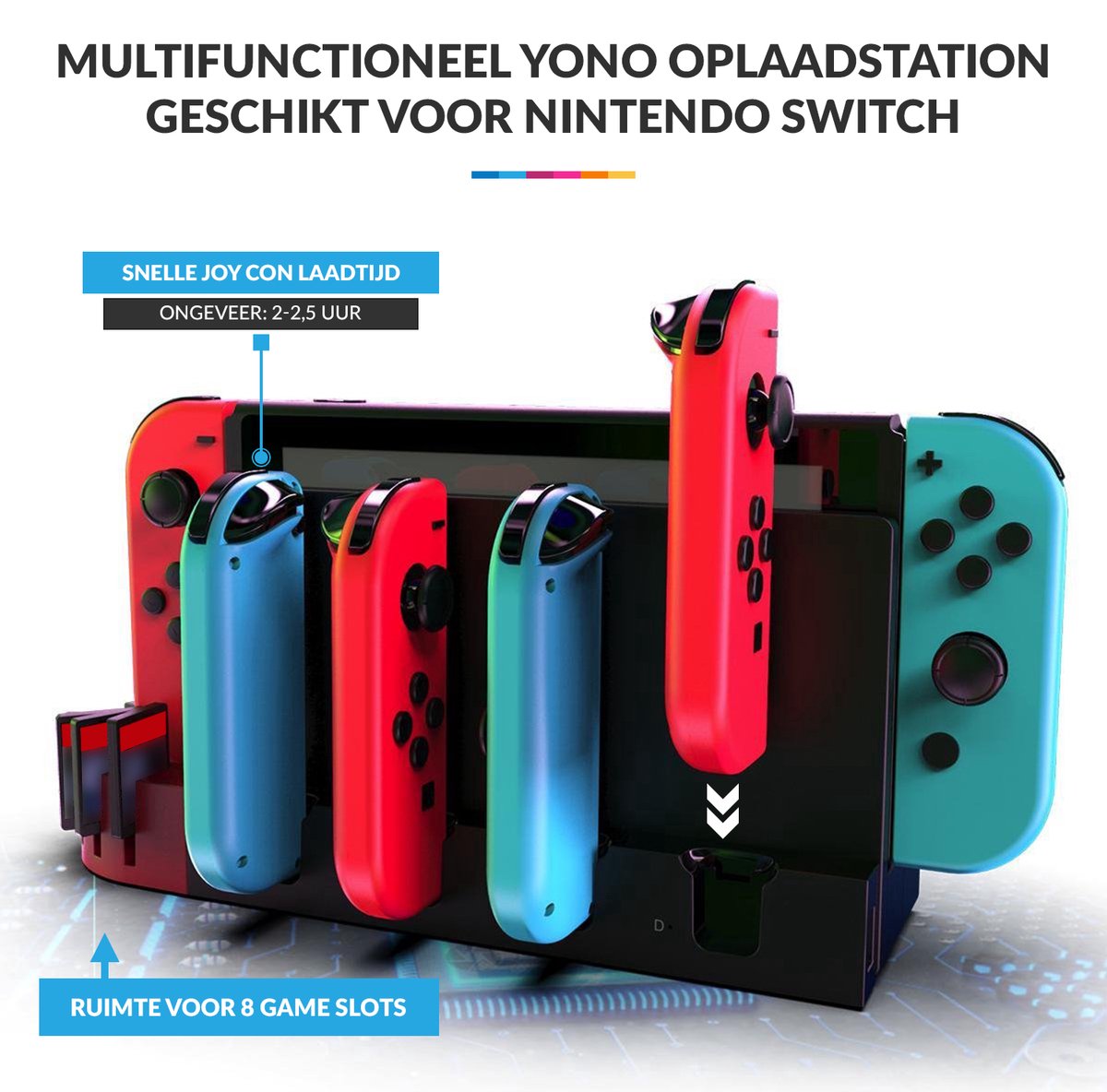 Oplaadstation geschikt voor Nintendo Switch en Joy Con - Oplader ...