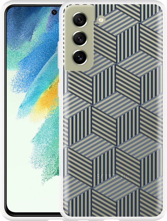 Cazy Hoesje geschikt voor Samsung Galaxy S21 FE - Isometric Pattern | bol