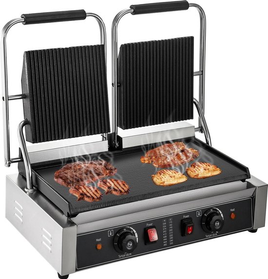 Vevor Elektrische Tosti Apparaat - Gietijzeren Panini Grill - Dubbele ...