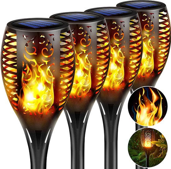 BOTC Solar fakkel tuinverlichting - 51cm - Tuinverlichting op zonne ...