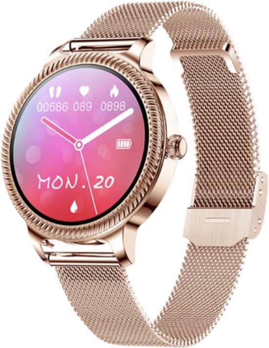 Smartwatch Rankos AK38 Dames Goud Staal met StappenTeller- Met ...
