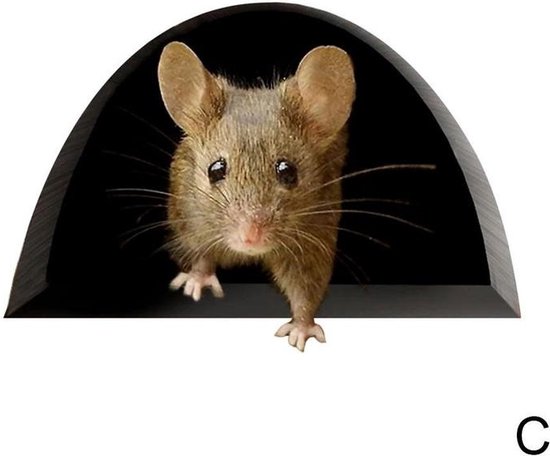 Realistische 3D sticker muis half rond | bol.com