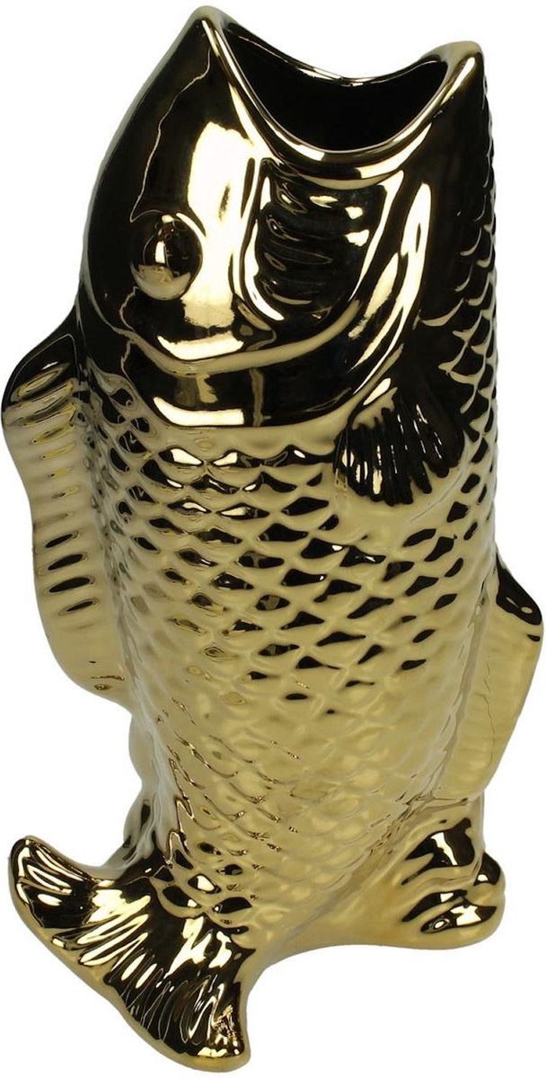 Oneiro’s Luxe Vaas FISH Goud – ø 15.5x10.5x28 cm – binnen – buiten ...