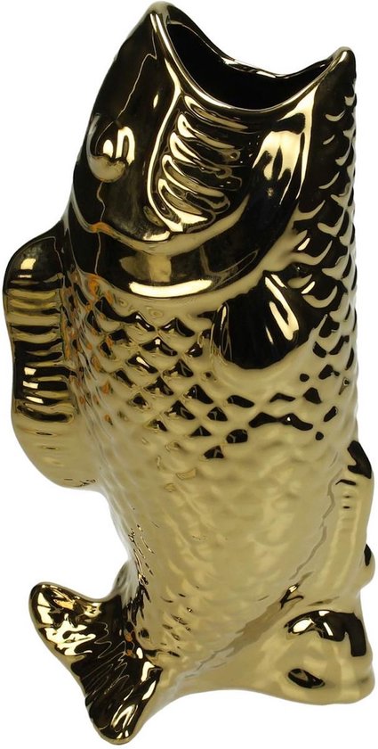 Oneiro’s Luxe Vaas FISH Goud – ø 11.5x7x21.5 cm – binnen – buiten ...