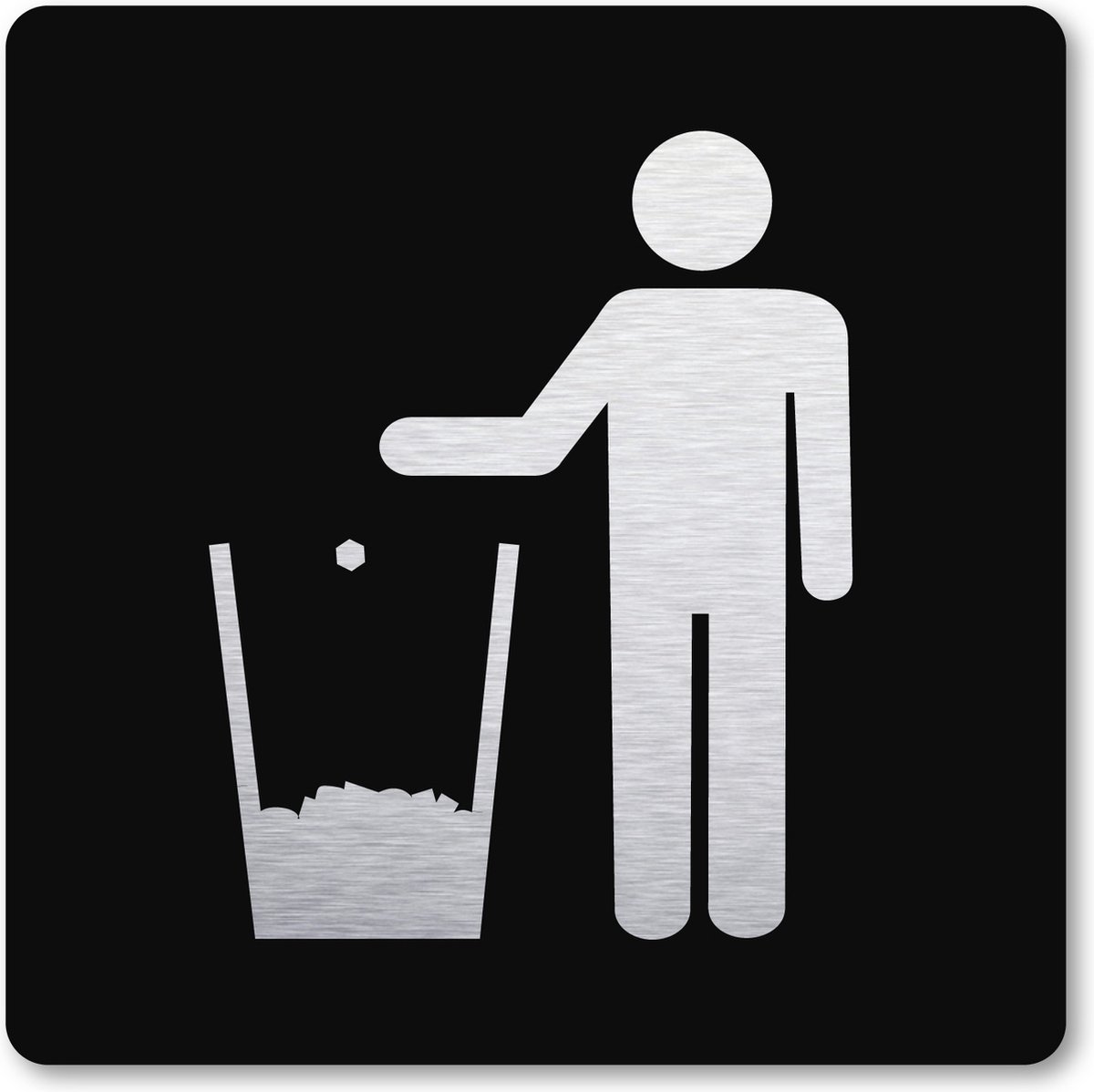 Pictogram Afval prullenbak - pictogrammen - zwart - deurbordje - 10 x ...