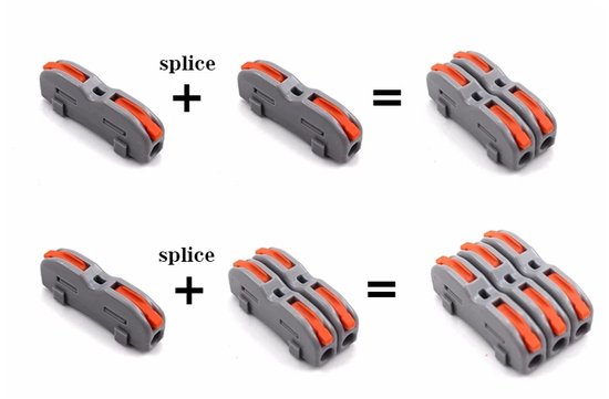 Las klem - kabel Verbinding connector - duo - 2/2 polig - Grijs/oranje ...