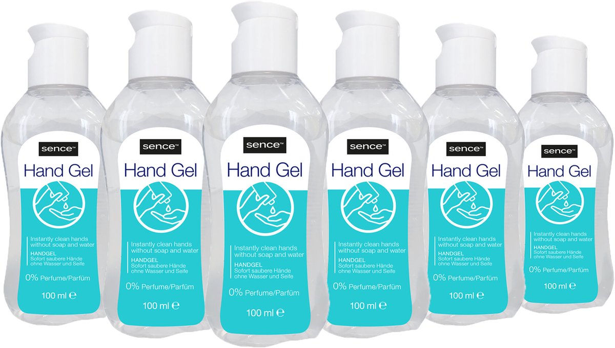 6x Sence Handgel 100ml - 6 flesjes van 100ml - Handen reinigen zonder ...