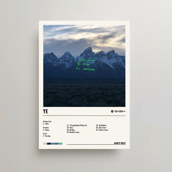Kanye West Poster - ye Album Cover Poster - Kanye West LP - A3 - Kanye ...