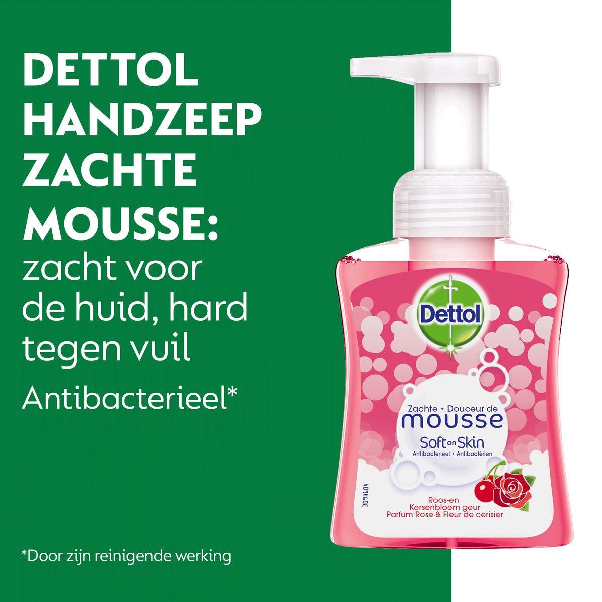 Dettol Handzeep Zachte Mousse - Antibacterieel - Roos & Kersenbloesem - 250 ml | bol.com