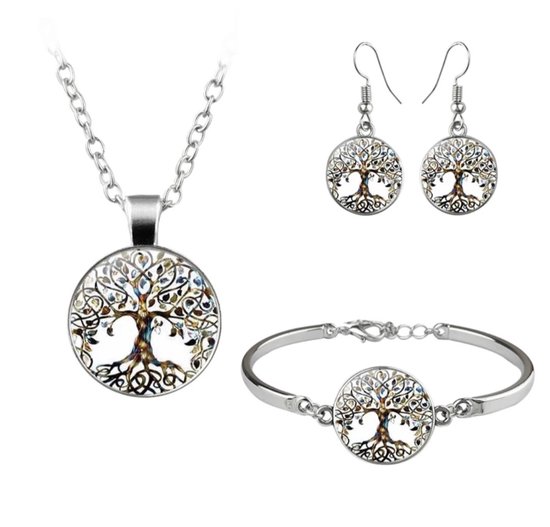 Sieraden set dames – Ketting – Oorbellen – Armband - Staal ...