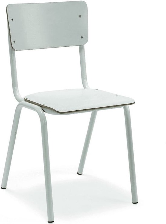 Workliving School Eetkamerstoel - Houten Design Wit | bol
