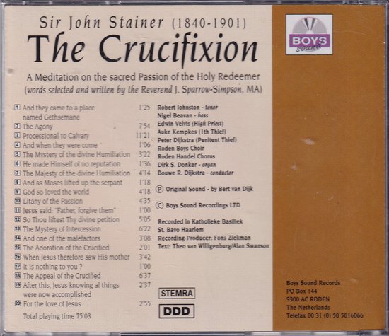 The Crucifixion - Sir John Stainer, Sir John Stainer | CD (album) | Muziek | bol