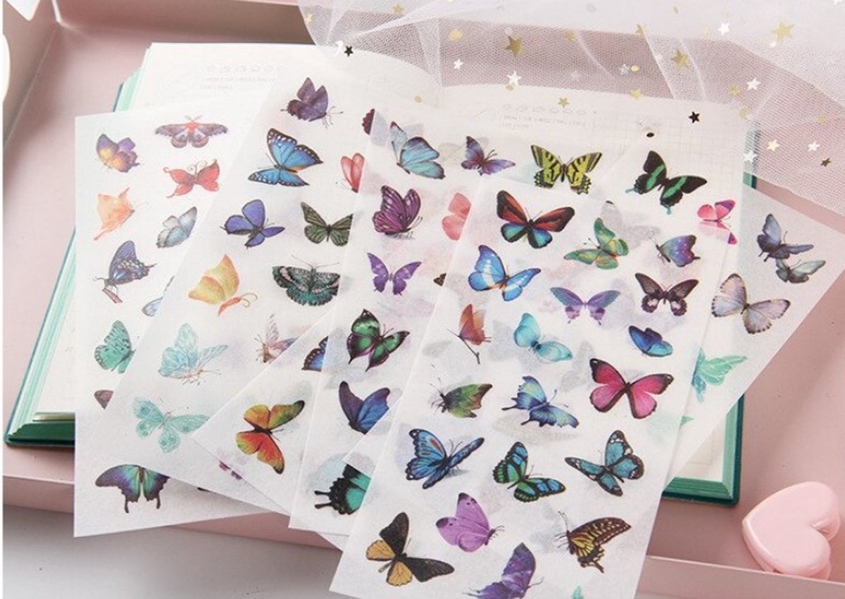Washi Stickers Vlinders - 6 Vellen Met Stickers - Z008 - Thema Vlinders ...