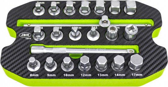 Professionele olie carterplug dopsleutels 22-delig set in foam tray met ...