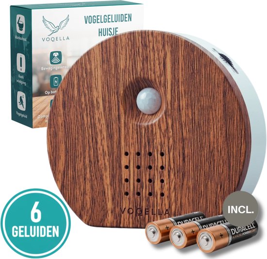 Voqella Vogelhuisje met Geluid - Vogelgeluiden Huisje met Sensor ...