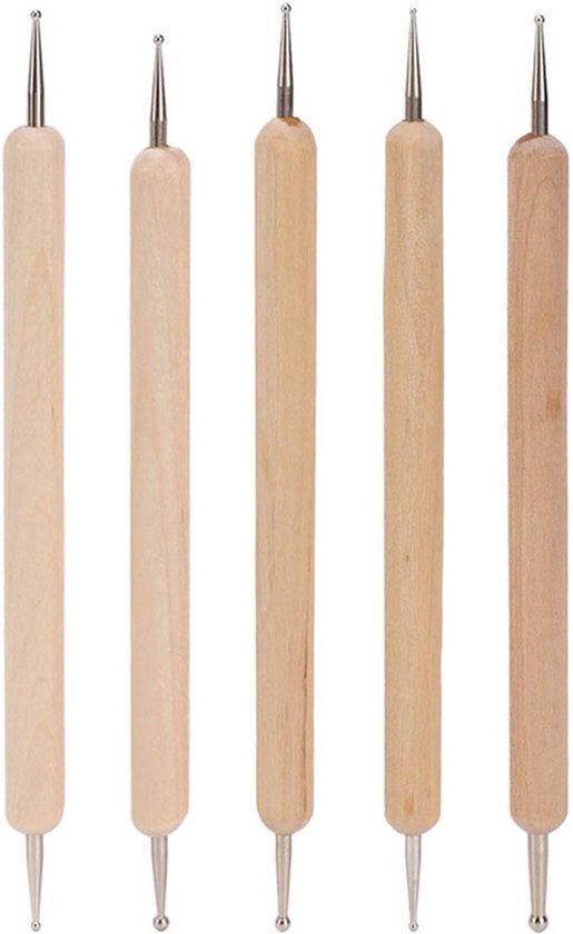 5Pcs Dubbel Eind Embossing Dotting Tool Set voor Koolstof Overdracht ...