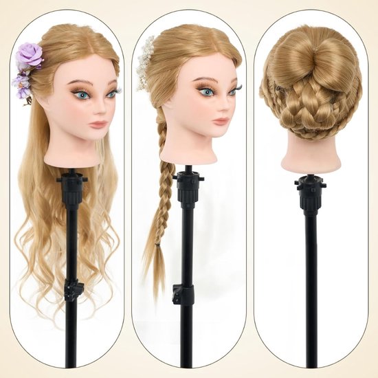 Mannequin Hoofd - Echt Menselijk Haar - Kappershoofd - Oefenhoofd ...