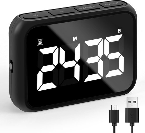 USB Oplaadbare Digitale Timer - Groot Display - Verstelbaar Alarm ...