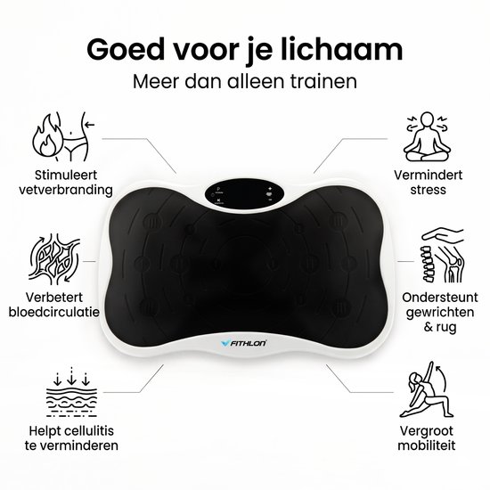 Fithlon Trilplaat Wit - Trilplaat fitness - Powerplate - Inclusief ...