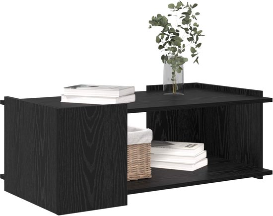 vidaXL - Salontafel - Zwart - eiken - 90 - x - 50 - x - 33 - cm ...