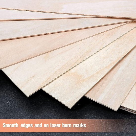 10 Stuks 1.5mm Dunne Basswood Platen - Multiplex Board voor Woodcraft ...