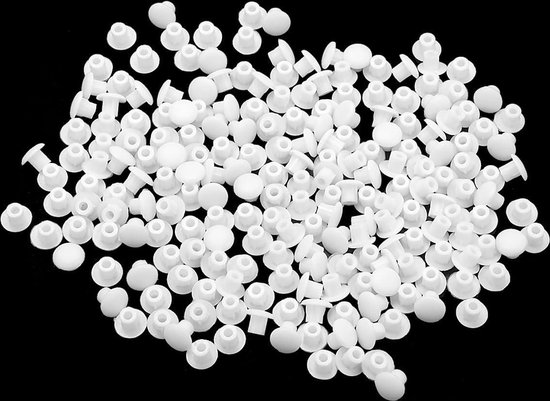 Afdekdoppen 5 mm wit kunststof - Meubelgatafdekking - Boorgat ...