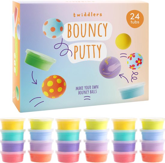 THE TWIDDLERS 24 Bouncing Putty - DIY Slijm in Regenboogkleuren, Stressverlichtend... | bol