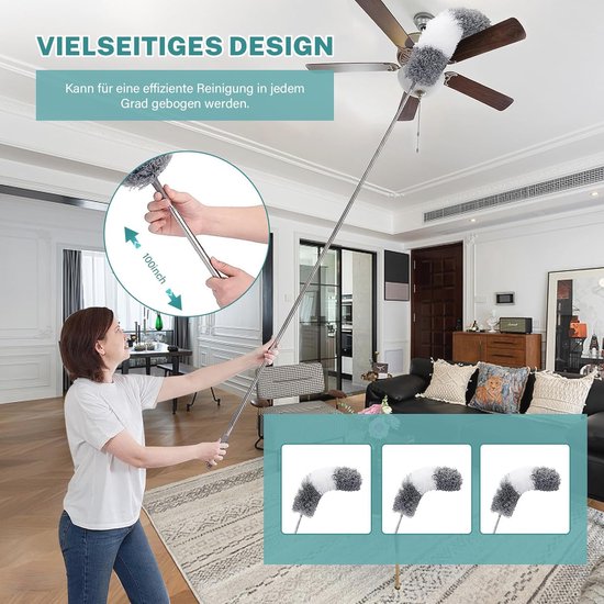 8-delige telescopische stofdoek - Uittrekbare plumeau voor efficiënte ...