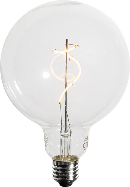 LUEDD E27 dimbare LED spiraal filament G125 4W 270 lm 2200K | bol