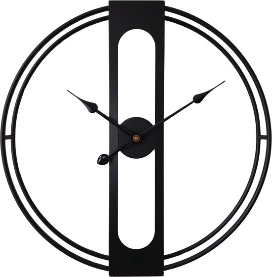 Fresco - Nova Arc Wandklok Zwart – Modern Minimalisme met een ...