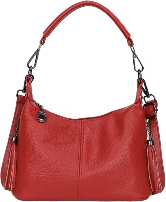 Rode leren dames handtas | bol