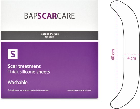 BAPSCARCARE S, siliconen pleister, Abdomen 4x40 cm | Buikoperatie ...