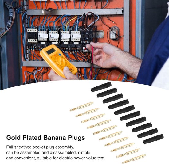Metalen bananenconnector CNC-technologie - Vergulde banaanstekkers voor ...