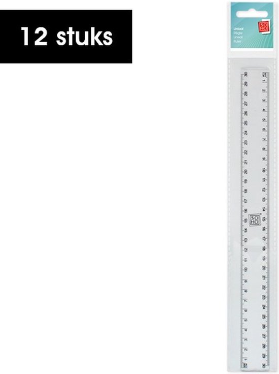 SOHO Liniaal – Lengte 30 cm – Met centimeters en millimeters ...