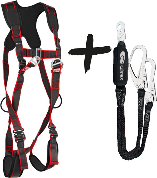 Valbeveiligingsset Harnas 21C met Dubbele Vallijn met Shockdemper - Veiligheidsharnas... | bol