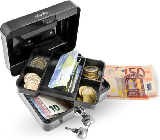 Geldkist – Metalen Geldkistje 15 x 11,4 x 7,6 cm Robuuste Geldkluis ...