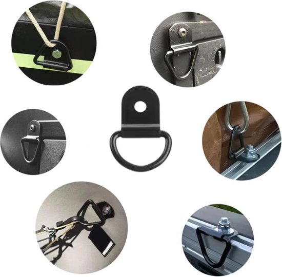 TLVX 4 stuks Sterke Trekring Zwart 20x36mm – Vastzetankers – Sjorring ...