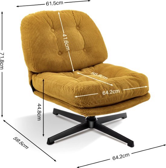 Mrs. Jones Corduroy loungestoel - Stoel - Relax stoel - Draaibare stoel ...