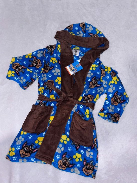 Paw Patrol - ochtendjas - badjas - duster - kamerjas - blauw - bruin ...