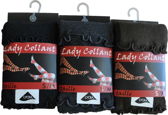 Dames collant 80% katoen- fantasie curly- 5 stuks- maat S/M ...