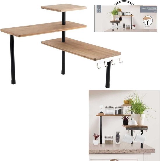 Rustieke Industriële Houten Plank Wandmontage - Hoekrek Display Decor ...