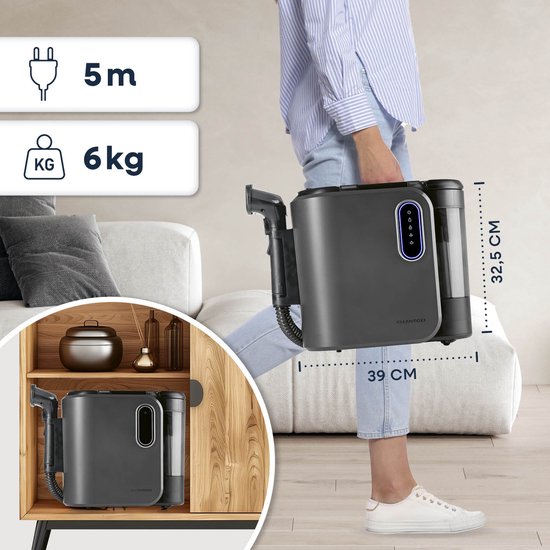 CLEANmaxx bekleding- en tapijtreiniger Pro Steam - met heet water en ...