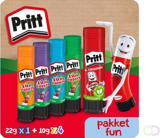 Pritt Voordeelbundel Fun Pack | 4+1 Kleuren Pritt Sticks | Rainbow ...