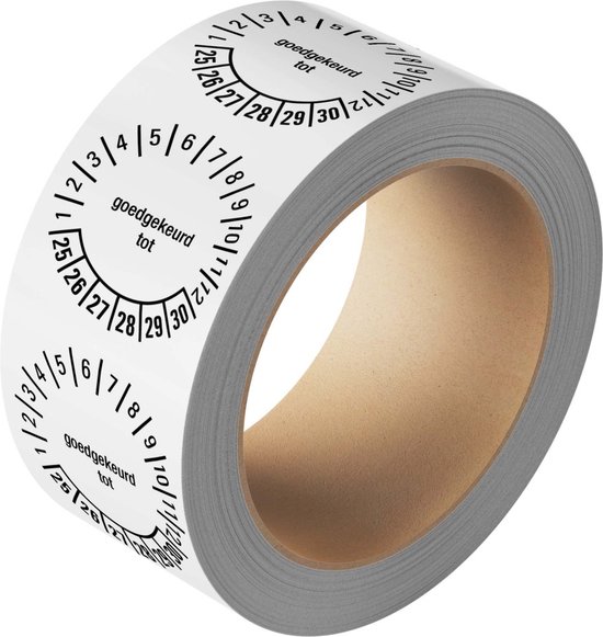 Goedgekeurd tot keuringssticker 25-30 - rol 30 mm - 800 per rol | bol