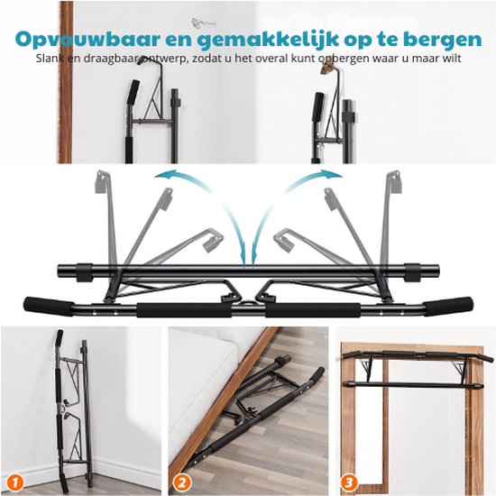 Optrekstang - Deurkozijn - Pull Up Bar Met Antislip Handgrepen ...