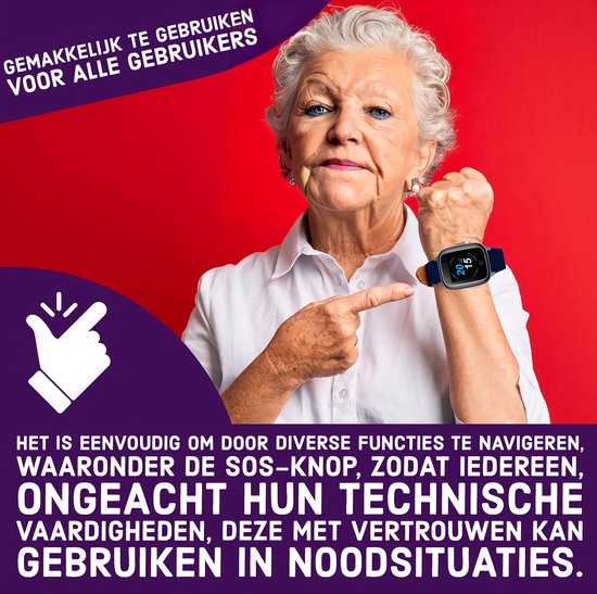 Wiesba WB34S - GPS Horloge Senior - Smartwatch voor Ouderen ...