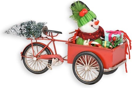 Kerst Bakfiets - Miniatuur Voertuig - Model Fiets - Kerst Decoratie ...