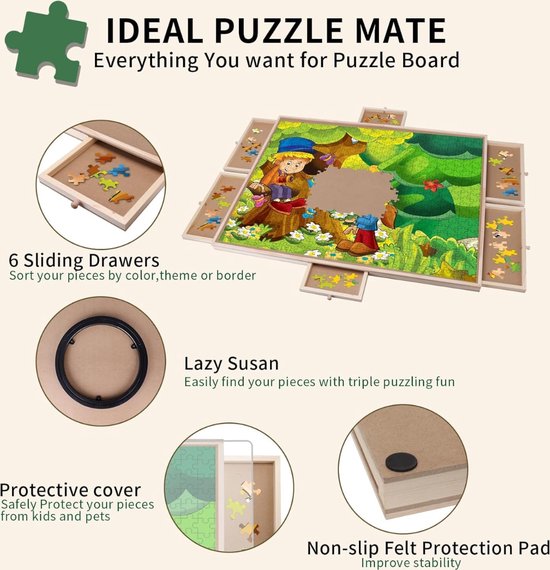Equivera Puzzeltafel - Puzzelplaat - Puzzel Tafel - Puzzeltafel Deluxe ...