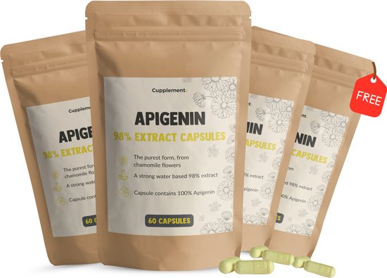 Cupplement 240 Apigenin Capsules 98% Extract 100 MG Per Capsule 3+1 zak ...