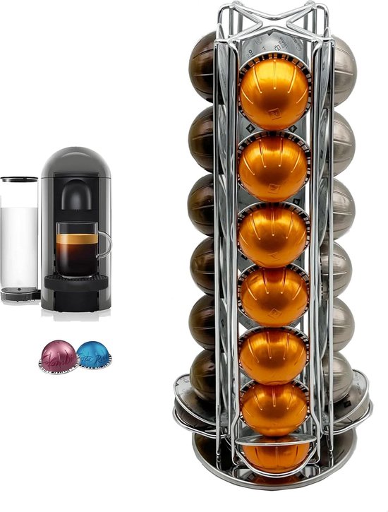 Stijlvolle Capsulehouder voor Koffie - Zilver - 28 Capsules | bol